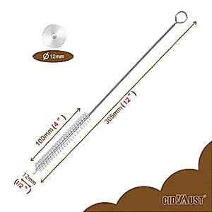 Straw Cleaner Brush for Stanley Extra Long 12 inch, Extra Wide 12mm diam Straw Brushes for 40/30/20 oz Stanley Mug, Straw Cleaning Brush for Tubes, Water Cup, Extra Long Straw Brush Set 10 Pack