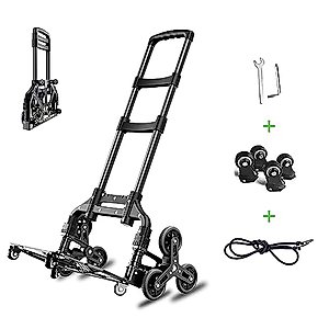 RJTEK Hand Truck [Material upgrading] 180 lbs Stair Climber Folding Grocery Cart Dolly cart Hand Truck Stair Climbing cart Heavy-Duty Lightweight Trolley