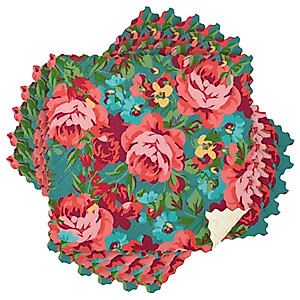 Kcldeci Red Green Rose 6 Pack Dish Cloths for Washing Dishes Kitchen Dishcloth Microfiber Dish Towel Rags Absorbent Reusable Cleaning Drainer Washcloths