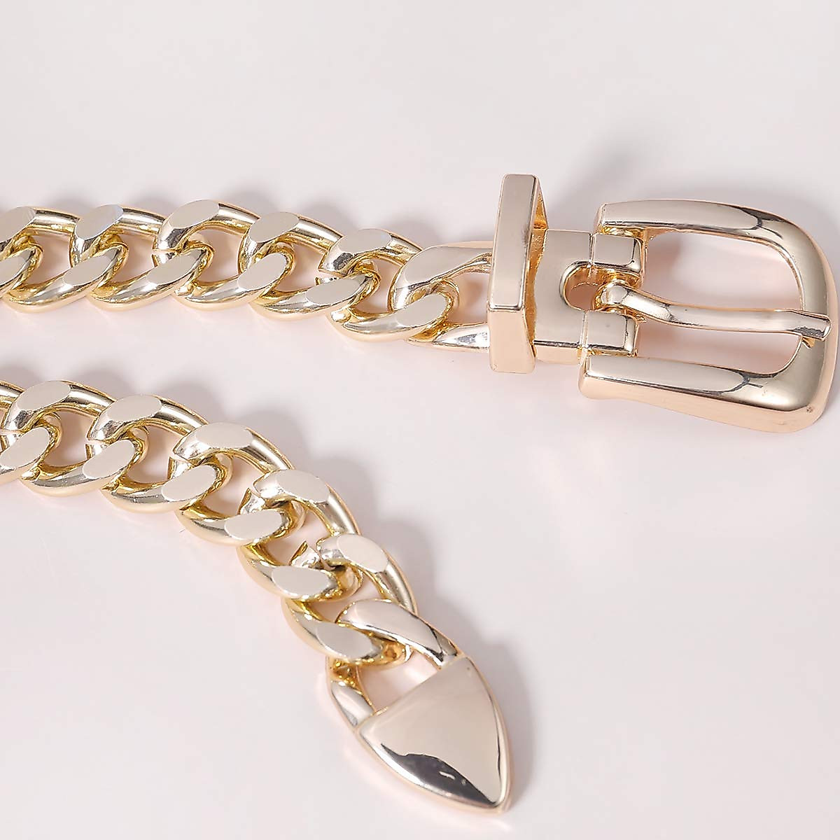 Chain Belt for Women Wasit Chain Belt Chain Chunky Belt Chain Gold Chain Belts（Gold-52inch)