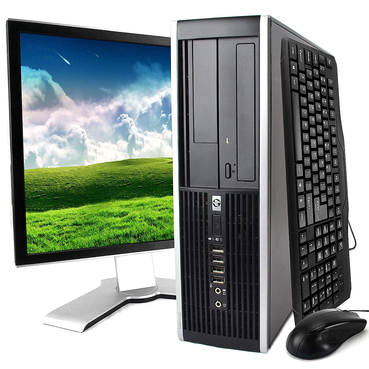 HP Elite Desktop, Intel Core 2 Duo Processor, 8GB RAM, 500GB Hard Drive, DVD, Wi-Fi, Windows 10, 19in LCD Monitor (Renewed)