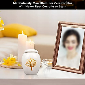 Small Urns for Human Ashes,Mini Urn Set of 5,Beautifully Handmade Ceramic Tree of Life Cremation Urn,for Sharing Adult or Baby Urns for Ashes,Pet Urn.