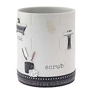 Avanti Linens - Waste Basket, Decorative Trash Can, Guest Bathroom Essentials, Modern Bathroom Decor (Bath Icons Collection)