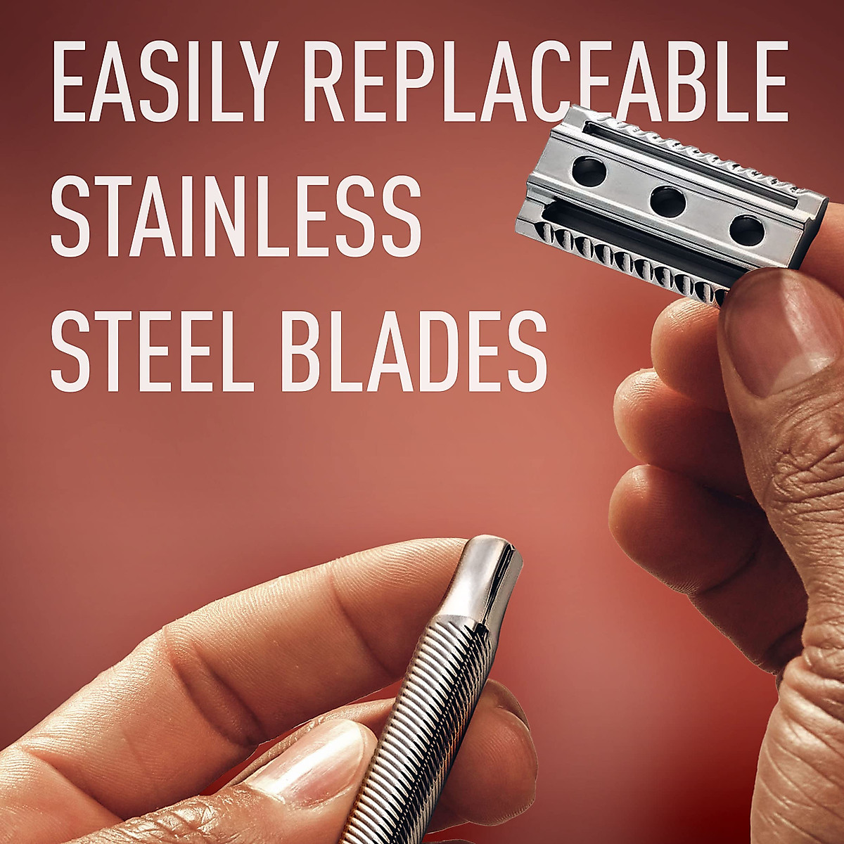 King C. Gillette Safety Razor with Chrome Plated Handle and 5 Platinum Coated Double Edge Safety Razor Blade Refills with Double Edge Safety Razor Blade Refills, 10ct