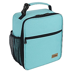 CCidea Lunch Box for Men Women Adults, Portable Insulated Lunch Bag for Office Work School, Reusable Zippered Bento Lunch Box for Kids (Tiffany Blue)