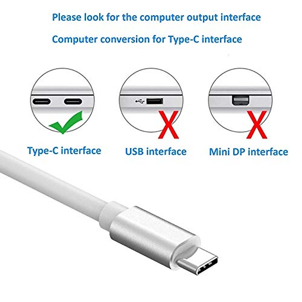 TWDYC USB Type C 3.1 to HDMI-Compatible USB 3.0 Dock Hub 3 in 1 USB C Adapter 4K Video PD Charge Converter