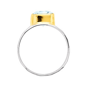 Silpada 'Lakeside' Natural Sky Blue Topaz Ring in Sterling Silver & Gold Plate, Size 8