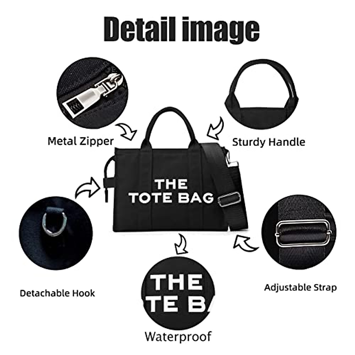 The Tote Bags For Women, Trendy Canvas Tote Bag Handbag Top-Handle Shoulder Crossbody Bagtote Bag