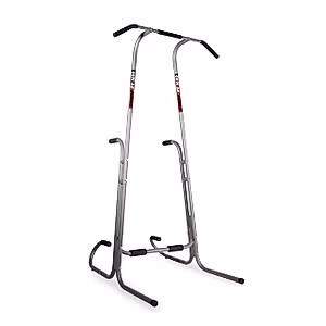 Stamina Power Tower - Dip Bar Pull Up Bar Station with Smart Workout App - Dip Bars for Home Workout - Up to 250 lbs Weight Capacity