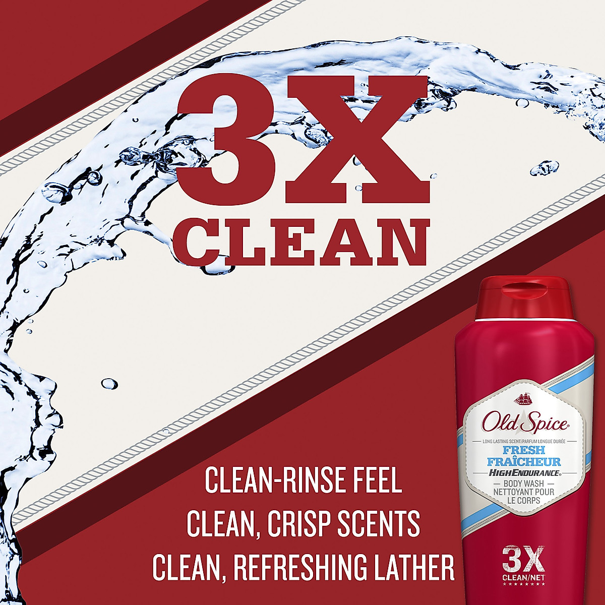 Old Spice High Endurance Fresh Scent Body Wash for Men, 18 oz