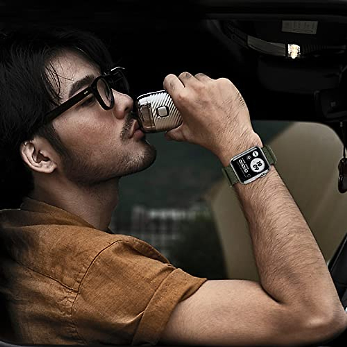 ENJINER 5 Pack Sport Loop Band Compatible with Apple Watch 42mm 44mm 45mm iWatch SE Series 7 6 5 4 3 2 1, Nylon Weave Women Men Stretchy Elastic Braided Replacement Wristband Strap, 5 Pack C 42/44/45