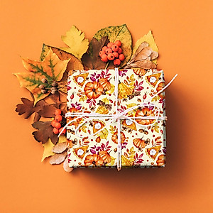 Whaline 12Pcs Fall Cotton Fabric Bundles 18 x 22 Inch Watercolor Pumpkin Maple Sunflower Fat Quarters Autumn Quilting Patchwork Squares Sewing Fabrics for Fall Thanksgiving DIY Craft Party Decor