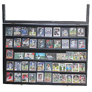Large 55 Sleeved Sports Card Display Case for Football Baseball Basketball Hockey Comic Trading Cards Picture Cards in Sleeves, NOT for Graded Cards Holders