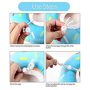 Woiworco Adjustable Cat Recovery Cones, Soft Cone for Cats, Cute Cat Donut Collar, Wound Healing Protective Cone After Surgery Elizabethan Collars for Kitten Pets(M, Blue),