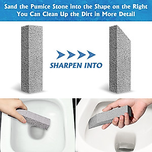 NOTCHIS Pumice Stone for Toilet Cleaning Bowl Stick, Refresh Toilet within 1 Minute, 6 New Ways to Use a Pumice Stone, Remove Water Rings Stains on Toilets Bowls, Bathtubs, Pool Tiles, 6 Count