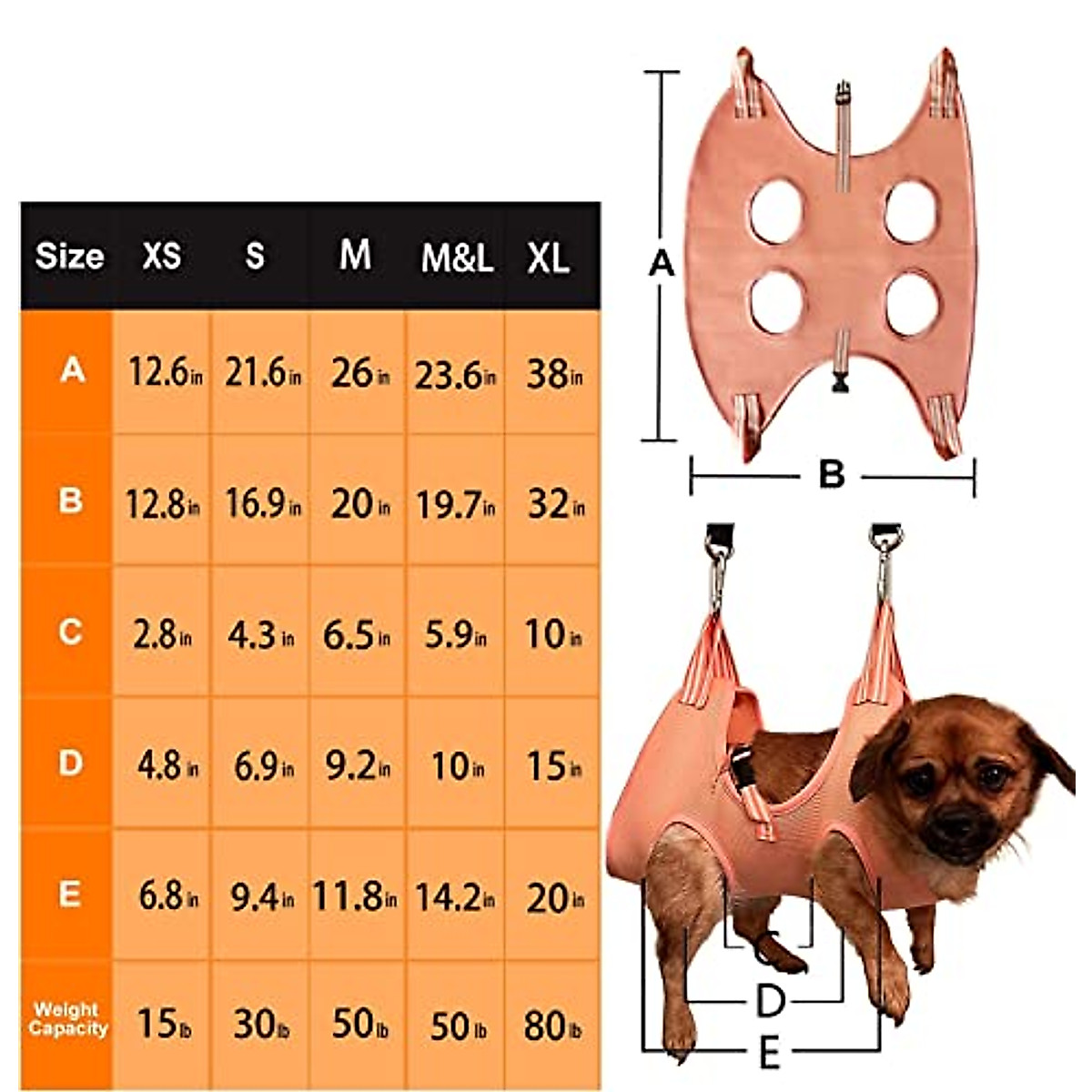 Fotiluck Pet Dog Grooming Hammock for Dogs & Cats, Dog Hammock for Grooming Dog Grooming Harness Bag with Nail Clippers Dog Sling Dog Hanging Harness for Nail Trimming (Cat & Small Dog)