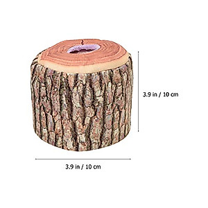 Alipis 3 pcs Box wood roll paper brown paper towels car tissues napkin holder for car rustic table decor square stand plush tissue holder Decorative Tissue Case Tabletop Tissue Case log