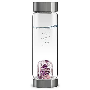 VitaJuwel ViA WELLNESS - Crystal Water Bottle with Amethyst, Rose Quartz & Clear Quartz