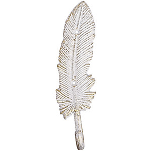 Stephanie Imports Decorative Rustic Iron Feathers Wall Coat Hooks (Set of 3)