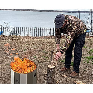 FQARX Bonfire Fire Pit - Smokeless Fire Pit Stainless Steel Outdoor Firepit & Campfire Grill, Great for Camping, Cooking, Tailgating, and Patio | 13x13 Inches