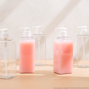 Youngever 3 Pack Pump Bottles for Shampoo 32 Ounce (1 Liter), Square Empty Shampoo Pump Bottles, Plastic Cylinder with Lockdown Leak Proof Pumps