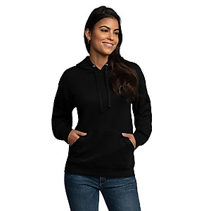Fruit of the Loom Eversoft Fleece Hoodies, Moisture Wicking & Breathable, Hooded Sweatshirt, Black Pullover, Small