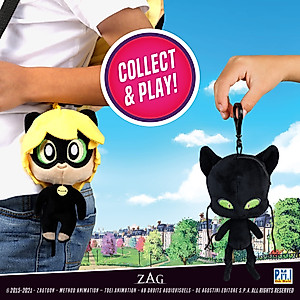 P.M.I. Miraculous Ladybug Plush Clip-on Toys | Two of Four 5-Inch-Tall Collectibles | Miraculous Ladybug Toys and Playable Mini Toys | Plagg and Cat Noir| Miraculous Ladybug Kids’ Toys