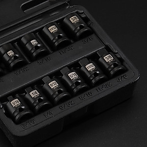 Mayouko 11PCS 3/8" Drive SAE Pipe Plug Socket Set, Tapered Male Square Drive, Chamfered Female Square Drive, CR-MO