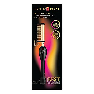 Gold N Hot Professional 24K Gold Pressing & Styling Comb | Great for Lifting and Straightening