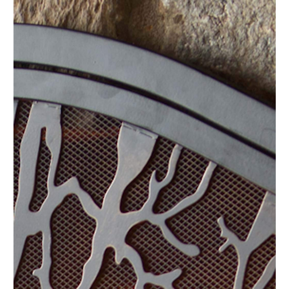 Plow & Hearth Metal Fireplace Screen Tree of Life Black | 44" W x 33" H | Flatguard | Spark Guard Grate | Iron Fire Place Cover | Wood Stove Accessories