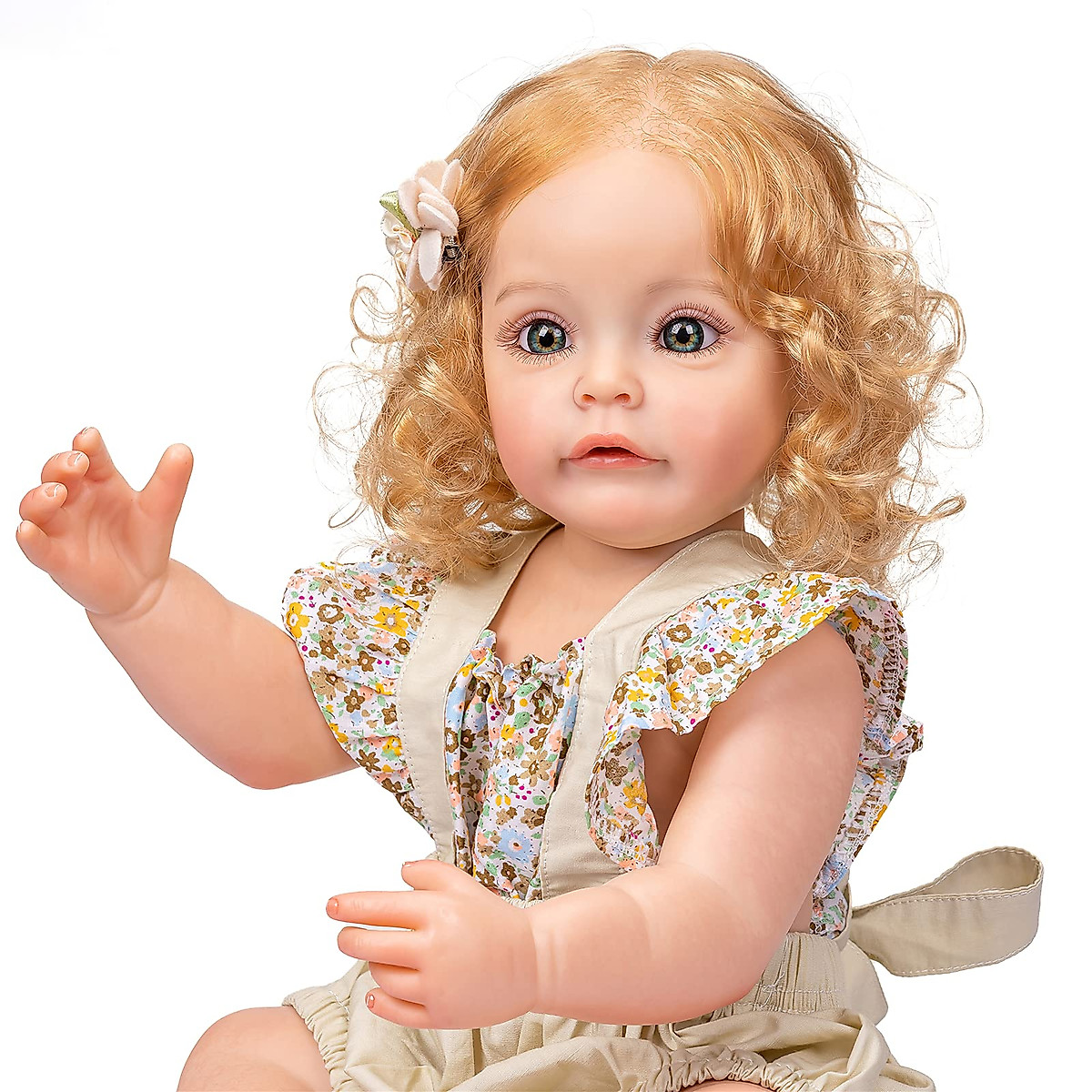 TERABITHIA 22 Inch So Truly Full Body Silicone Vinyl Reborn Toddler Girl Doll Look Real Newborn Princess Baby Dolls Detailed Painting Waterproof Toy for Girls Anatomically Correct