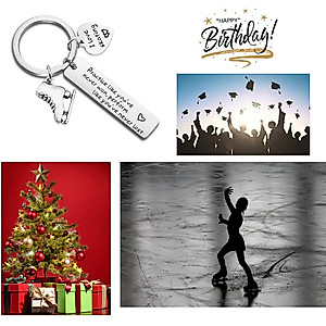 Gzrlyf Skating keychain Figure Skater Keychain Ice Skating Gifts Skate Lover Gifts Skating Coach Gifts(Skater keychain)