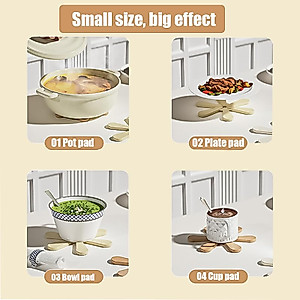 Viscogrip Silicone Trivet for Hot Dishes, Tree Shape Trivet Set, Tree Coasters Heat Resistant, Stackable Design for Kitchen Decor, Water and Stain Resistant, Easy to Clean, 3 Trivets + 1 Stand(Base)