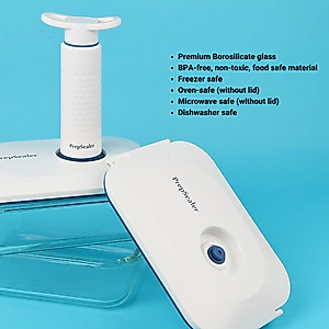 PrepSealer Everyday keep fresh, Meal prep, Borosilicate glass vacuum container starter kit - 8PC