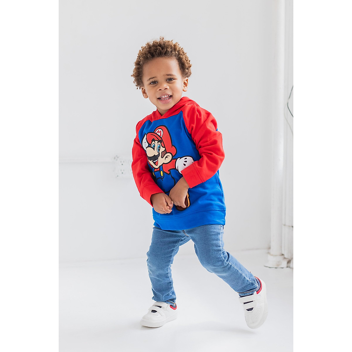 Super Mario Nintendo Infant Baby Boys Fleece Pullover Hoodie Red/Blue 18 Months