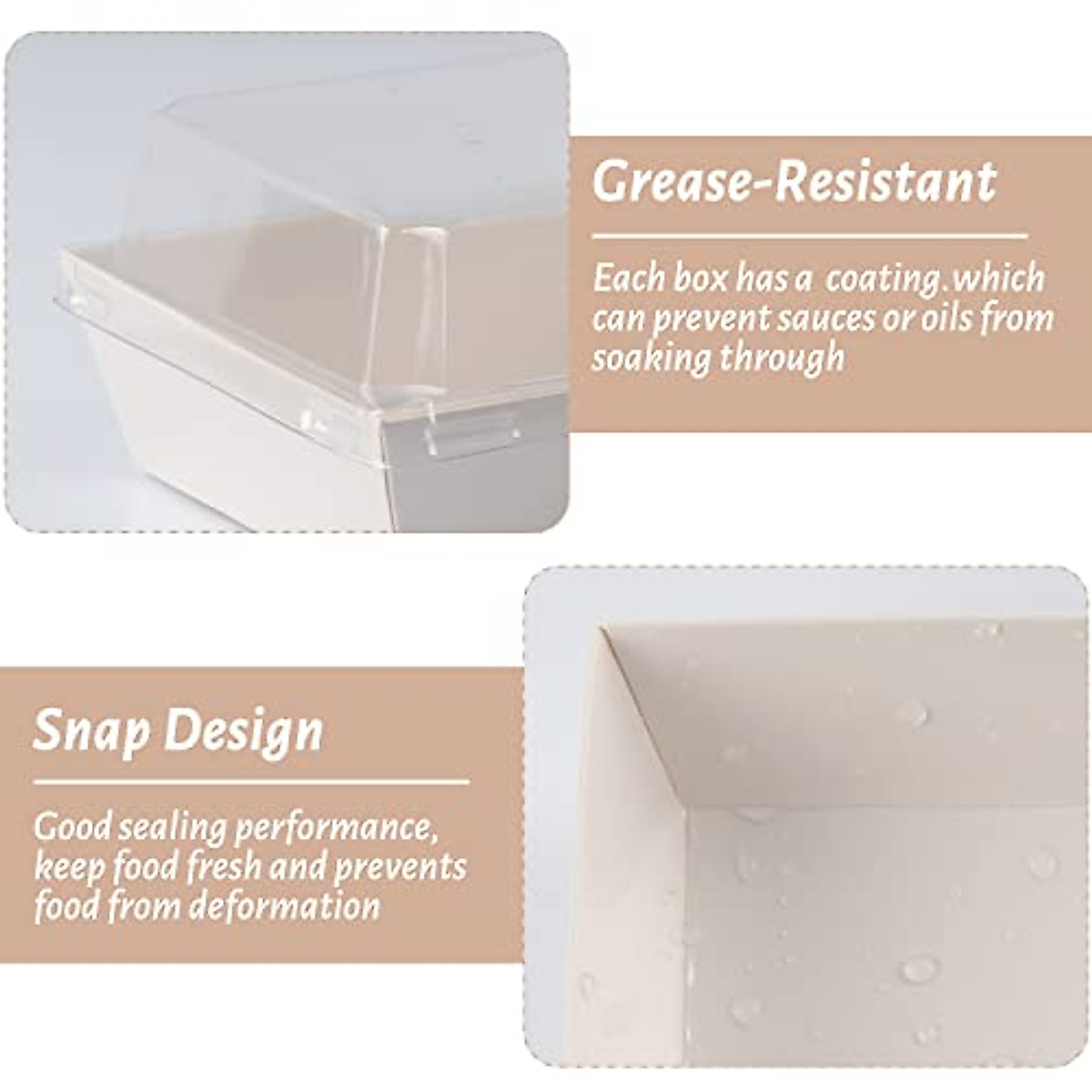 BUIYLV 50 Pack Charcuterie Boxes with Clear Lids, 4 Inches White Dessert Boxes To Go Disposable Mini Charcuterie Boxes for Cookie, Sandwich, Strawberry, Cupcake, Macaron, Cake Slice