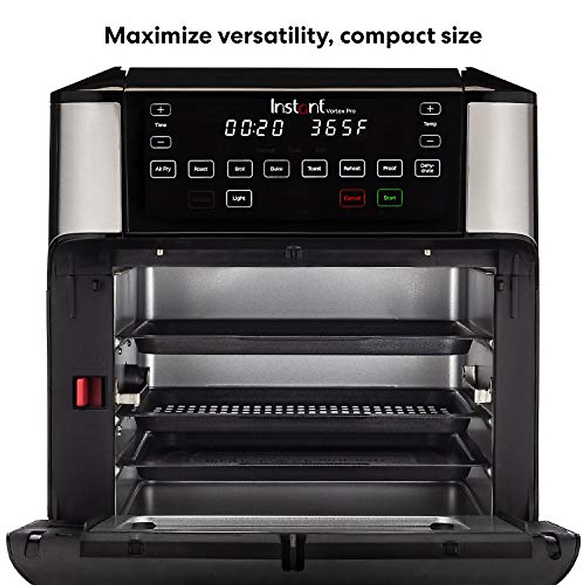 Instant Pot Vortex Pro 10 Quart Air Fryer, 9-in-1 Rotisserie and Convection Oven, Roast, Bake, Dehydrate and Warm, with EvenCrisp Technology, Free App with over 1900 Recipes, 1500W, Stainless Steel