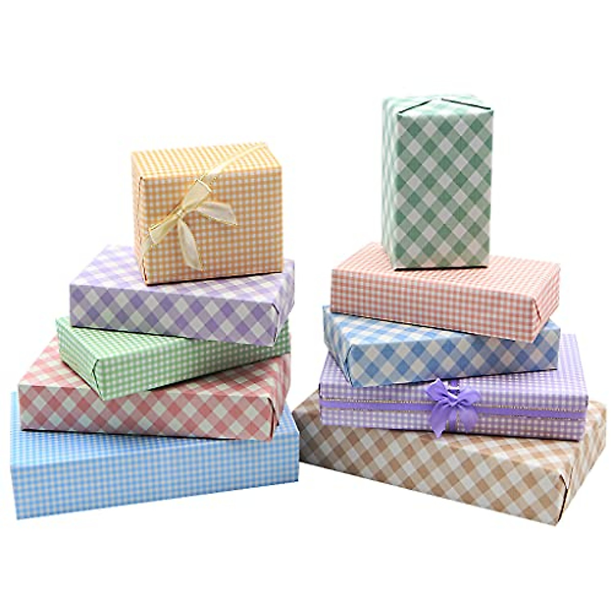 Classic Plaid Wrapping Paper, Popular Light Color in White Kraft Gift Wrapping Paper, 20x28 inches per sheet (10 sheets: 38 sq. ft. ttl.), Folded Paper for Families, Friends, Kids in Birthday, Wedding, Baby Shower, Congrats and Holiday