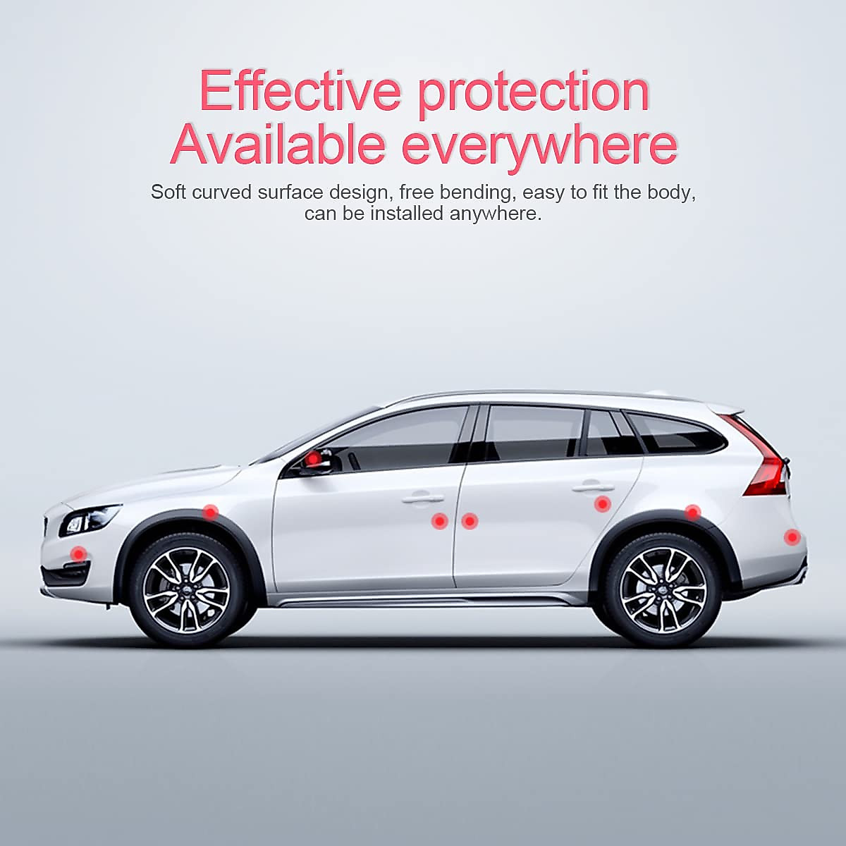 4 PCS Bling Rhinestone Car Door Handle Scratch Protector, Universal for All Cars, Vehicles, SUVs, Car Side Rearview Mirror, Car Door Edge Guard, Car Exterior Accessories for Women Men (Purple)