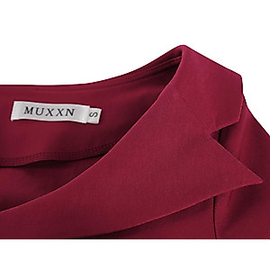 MUXXN Lady Retro 1950s Style Fashion Knee Length Wedding Long Dress for Womens (Burgundy XL)