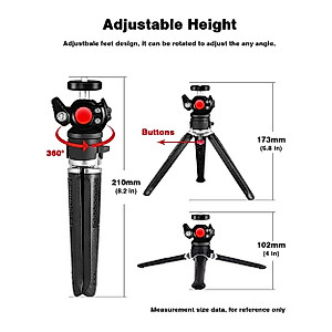 Camera Mini Tripod, Etour Lightweight Vlog Tripod Holder, Adjustable [Stable Handheld Vlogging Tripod] of DSLR Compatible with Sony A6000 Canon M50 G7x Mark ii/Phone, Table Stand for Vlogger Creator