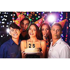 2.36" 44th Number Candles Birthday Gifts for Women Men Birthday Decorations Birthday Candles Numbers Happy Birthday Candles for Cake 2 Candle for Women for Men (Black)