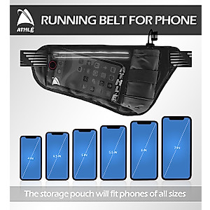 Athle Sport Running Fanny Pack with Water Bottle Holder - Adjustable Running Belt With Water Bottle Holder and Pouch - One Size Fits All Travel Fanny Pack - Fit all phones - Black