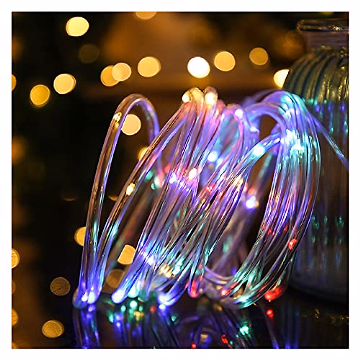 HJHSH Outdoor Solar String Lights, Decorative Lighting Warm White with 8 Modes Festival Lighting Waterproof Multi-Coloured for Patio Home Garden Christmas Parties (Length : 22m, Light : Warm Light)