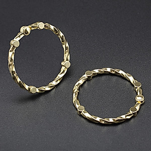 CHICTIE Gold Shower Curtain Rings, Brass Rustproof Decorative Shower Hooks for Bathroom Shower Curtain Rods, Set of 12 Premium Metal Shower Rings Hangers HK5# Circle Ring Design