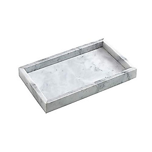 StonePlus Natural Marble Elegant Jewelry Tray Stone Organizer for Dressroom/Bathroom/Coffeeshop (Cloud Grey, 9.84Lx5.91Wx1.18H)