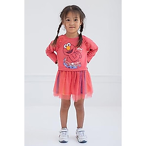 Sesame Street Elmo Infant Baby Girls French Terry Dress Red 24 Months