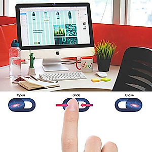 Webcam Cover Slide Web Mac Laptop Camera Cover Blocker for MacBook Pro Laptops/Phone iPhone/Smartphone/iPad Pro/Mac PC Tablets/Computer,Front Lens Camera Cover,Protect Your Visual Prvacy (5 Pack)