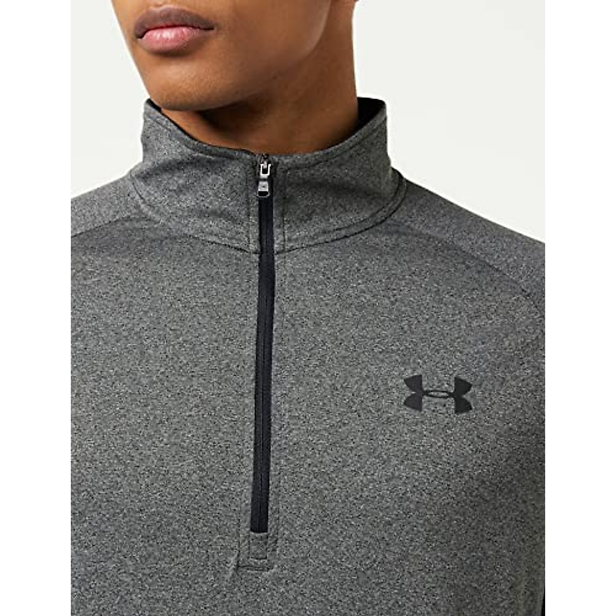 Under Armour Men's Tech 2.0 1/2 Zip-Up Long Sleeve T-Shirt , Carbon Heather (090)/Black , 3X-Large