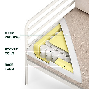 ZINUS Amanda Navy Metal Sofa / Steel Framework with Upholstered Cushions / Easy Assembly